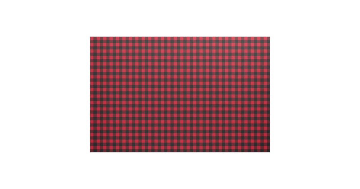 Red Black Lumberjack Buffalo Plaid Pattern Fabric Zazzle