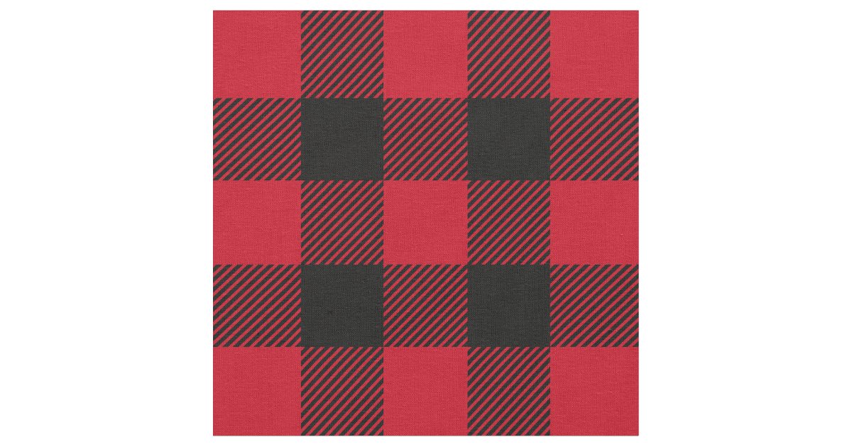 Red Black Lumberjack Buffalo Plaid Pattern Fabric Zazzle