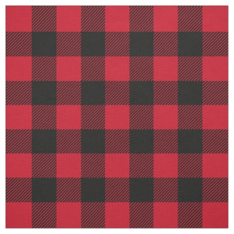 Red and Black Buffalo Check Fabric | Zazzle.com