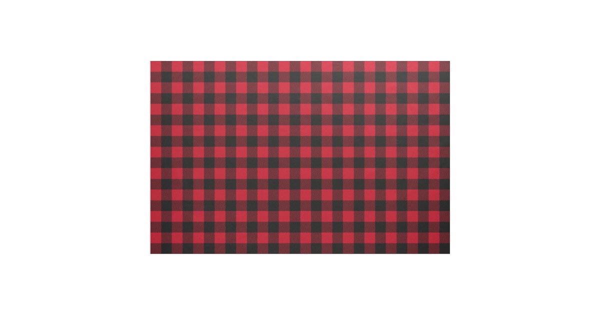Red Black Lumberjack Buffalo Plaid Pattern Fabric Zazzle