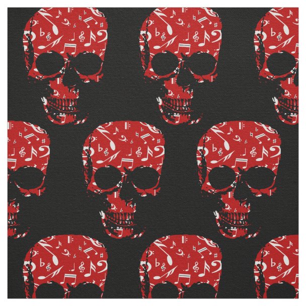 skull punk fabric | Zazzle.com