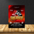 Red Black Sneaker Ball Party Flyer Invitation | Zazzle