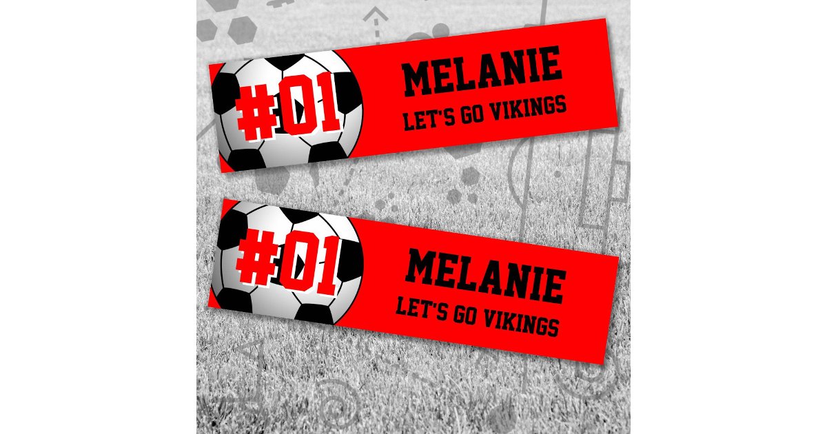 Red Black Soccer Team Bumper Sticker | Zazzle