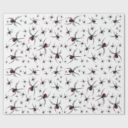 Red & Black Spider Pattern Wrapping Paper | Zazzle