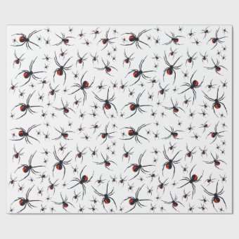 Red & Black Spider Pattern Wrapping Paper | Zazzle
