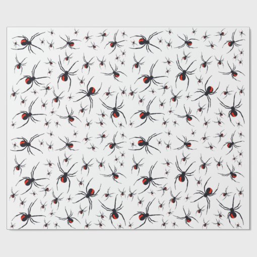 Red & Black Spider Pattern Wrapping Paper | Zazzle