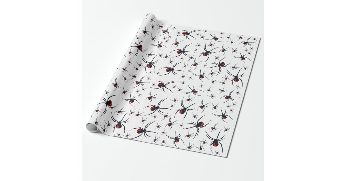 Red & Black Spider Pattern Wrapping Paper | Zazzle