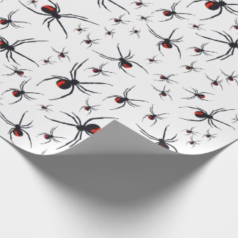 Red & Black Spider Pattern Wrapping Paper | Zazzle