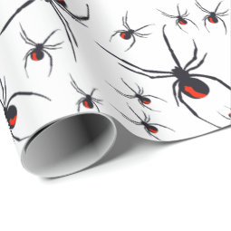 Red & Black Spider Pattern Wrapping Paper | Zazzle