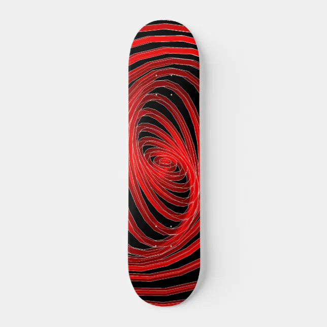 Red & Black Spiral Graphics: Custom Skateboard | Zazzle