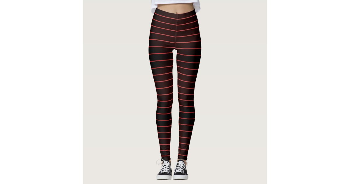 Red Black Stripes, Halloween Vampire Leggings | Zazzle