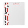 red black team colors soccer coach custom notepad | Zazzle