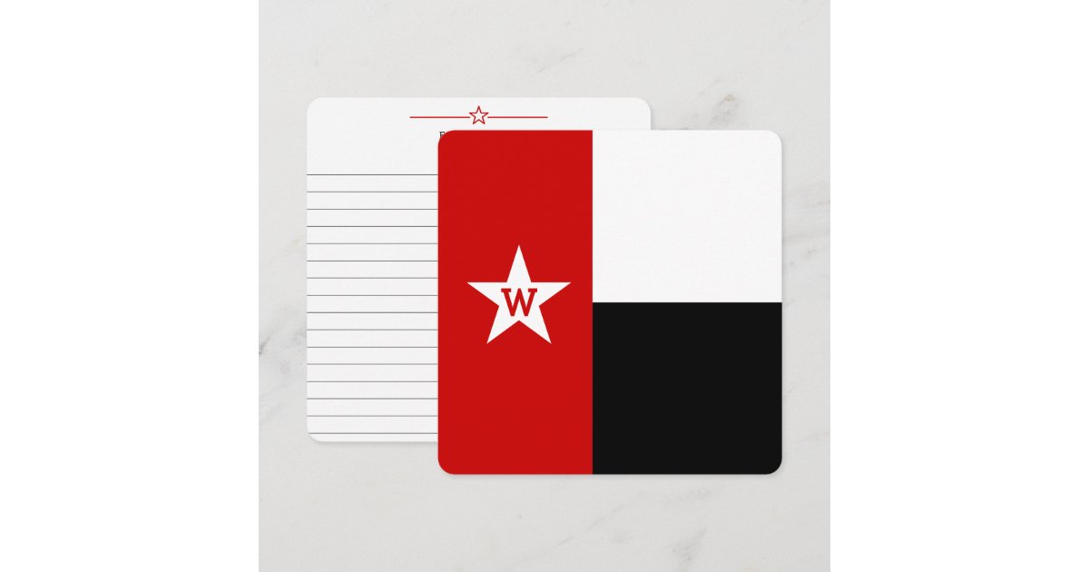 Red & Black Texas Flag Note Card | Zazzle