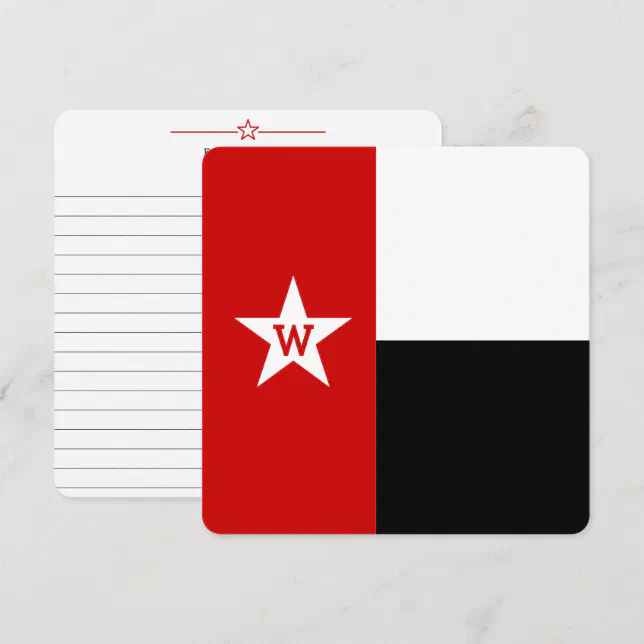 Red & Black Texas Flag Note Card | Zazzle