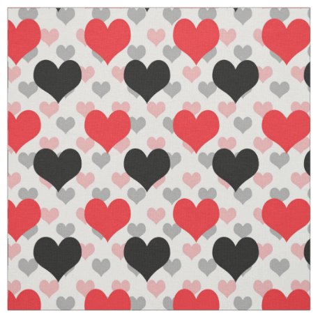 Heart Tiles Fabric | Zazzle