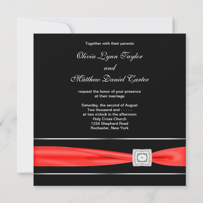 Red Black Wedding Invitation | Zazzle.com