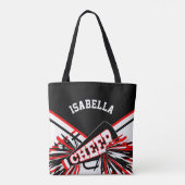 Red, Black & White Cheerleader Design Tote Bag | Zazzle