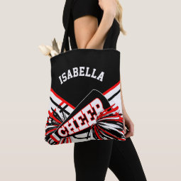 Red, Black & White Cheerleader Design Tote Bag | Zazzle