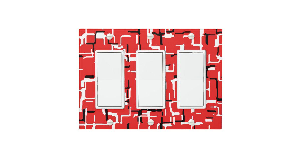 Red Black White Light Switch Cover | Zazzle