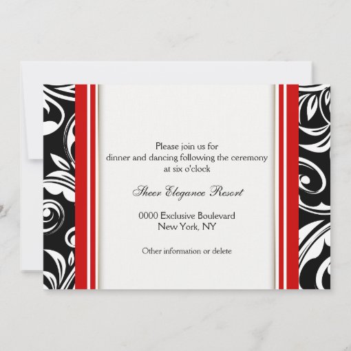 Red black white wedding engagement invitation | Zazzle