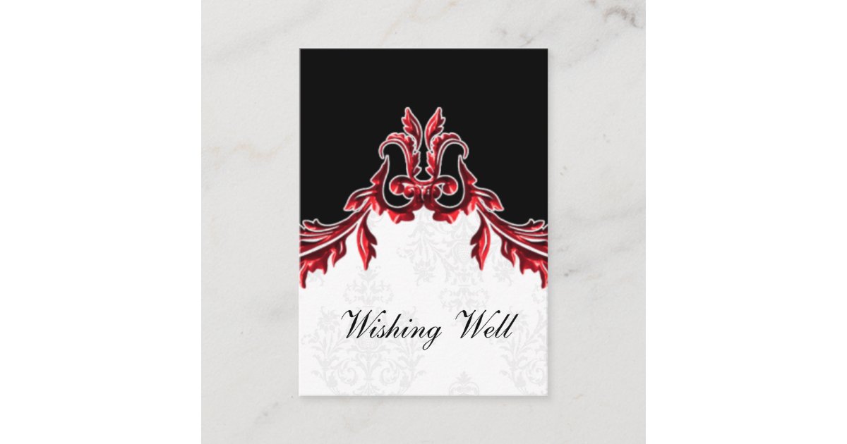 red black wishing well cards | Zazzle