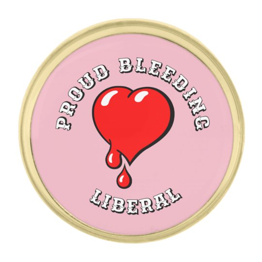 Red Bleeding Heart liberal Gold Finish Lapel Pin | Zazzle.com