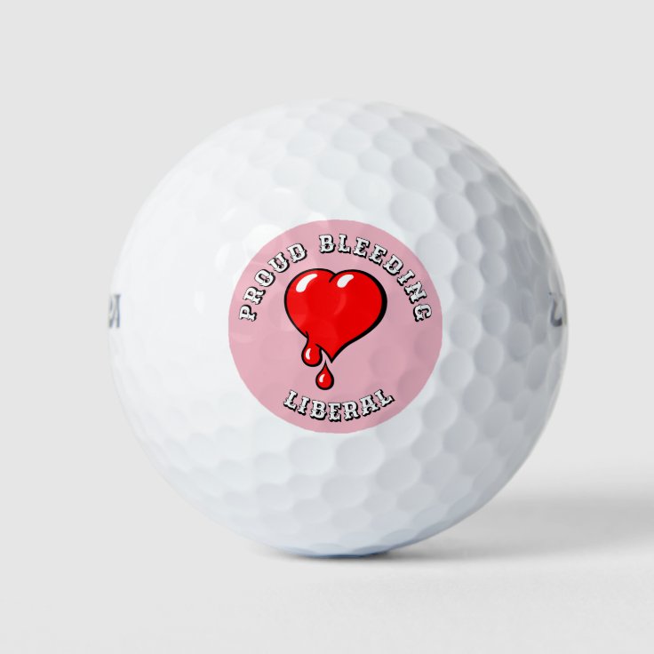 Red Bleeding Heart liberal Golf Balls | Zazzle