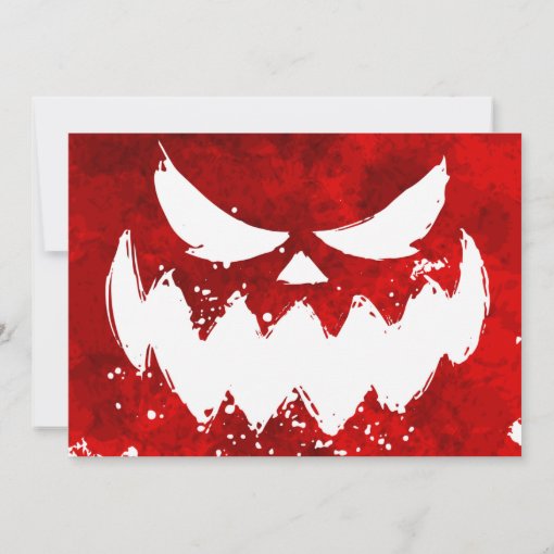 Red blood splatter Creepy Halloween party Invitation | Zazzle