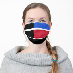 Red, blue and black color blocks adult cloth face mask | Zazzle