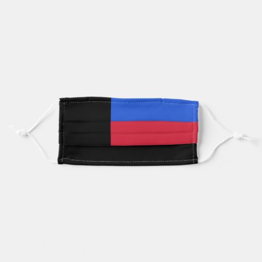 Red, blue and black color blocks adult cloth face mask | Zazzle