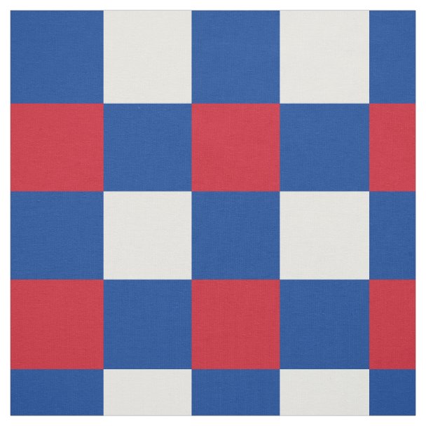 Red and blue checkerboard pattern fabric | Zazzle.com