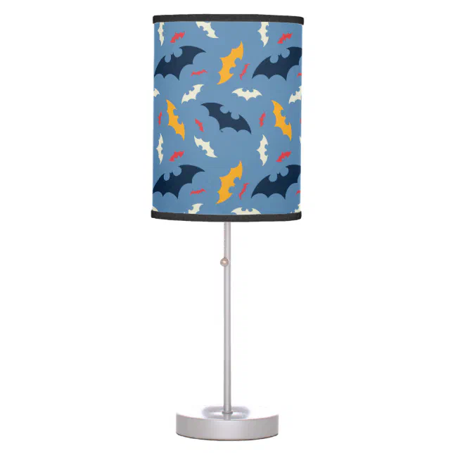 Red, Blue, and Yellow Bat Logo Pattern Table Lamp | Zazzle