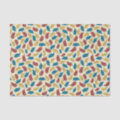 Red, Blue and Yellow Cartoon Feathers on Cream Tissue Paper | Zazzle