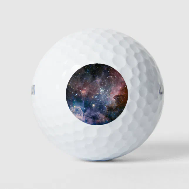 Red & Blue Carina Nebula Hubble Telescope Golf Balls | Zazzle