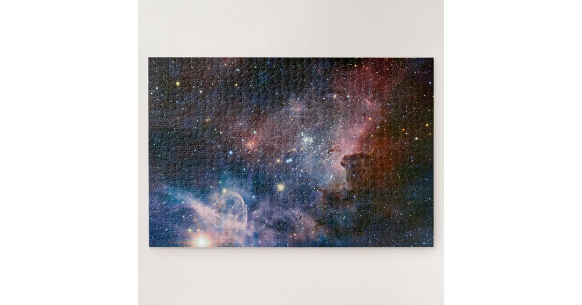 Red & Blue Carina Nebula Hubble Telescope Jigsaw Puzzle | Zazzle