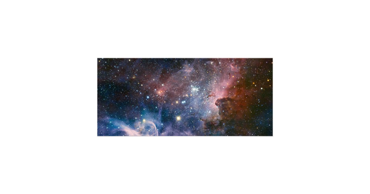 Red & Blue Carina Nebula Hubble Telescope Rack Card | Zazzle