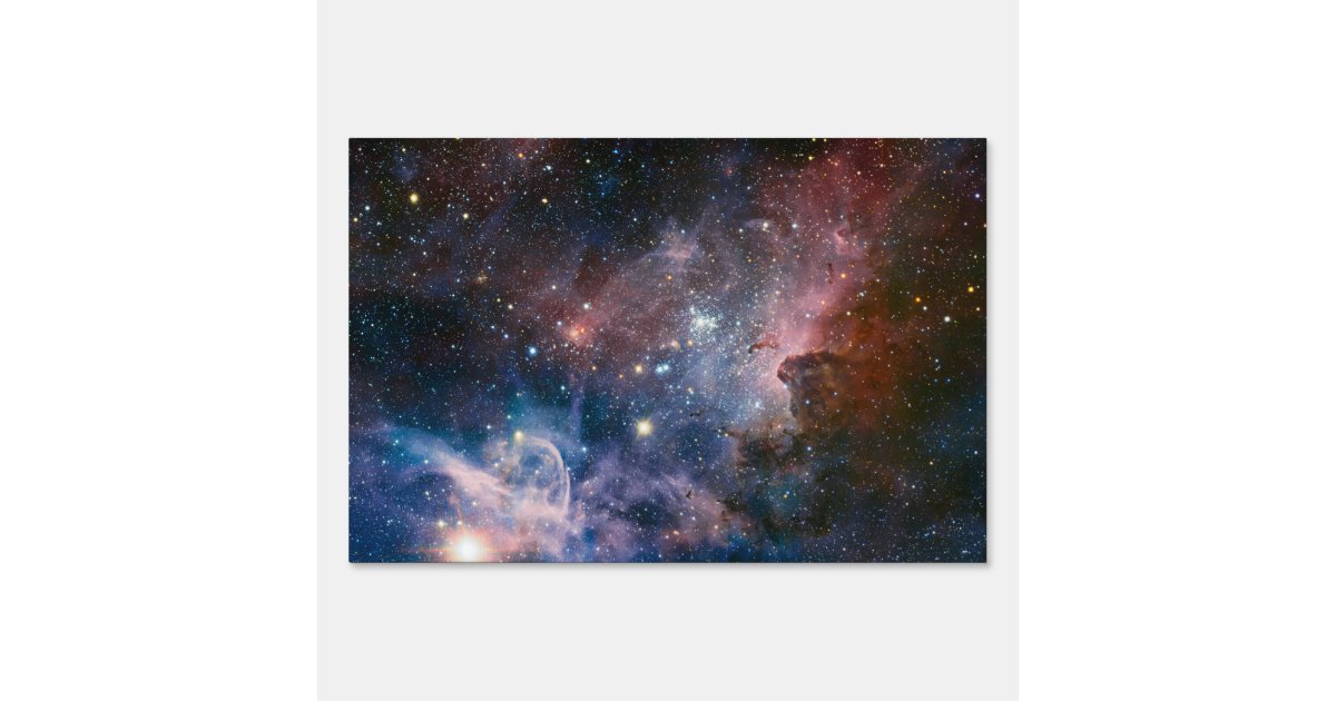 Red & Blue Carina Nebula Hubble Telescope Sign | Zazzle