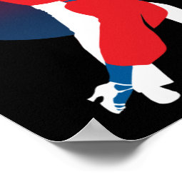 Red & Blue Dancing Silhouette - Tango dancers Poster | Zazzle