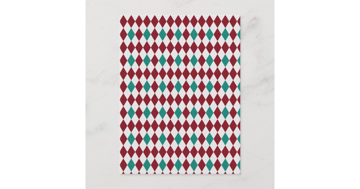 Red & Blue Diamond Glitter Postcard | Zazzle