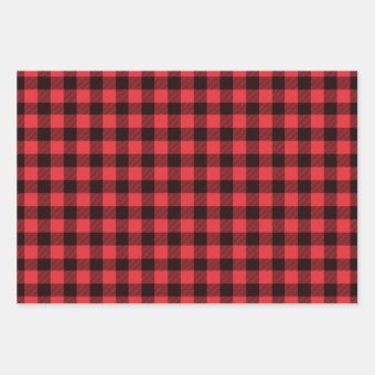 Red Blue Green Buffalo Plaid Checked Pattern Wrapping Paper Sheets | Zazzle