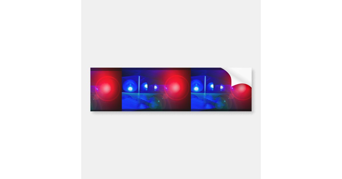 red & blue police lights bumper sticker | Zazzle