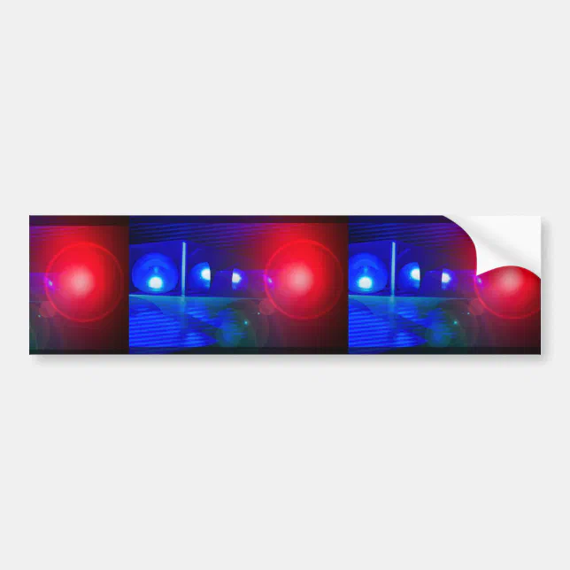 red & blue police lights bumper sticker | Zazzle