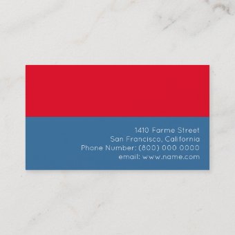red & blue, simple, cool & modern business card | Zazzle