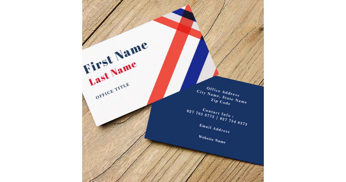 Red Blue Stripes Political Campaign Business Card | Zazzle