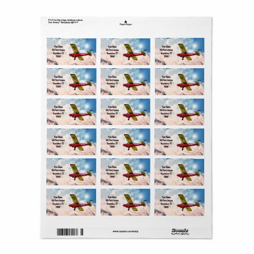 Red Blue Yellow Personal Aircraft With Your Name Label | Zazzle