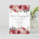 Red Blush Floral Roses Engagement Party Invitation | Zazzle