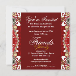 Red Bohemian Special Party Invitation | Zazzle