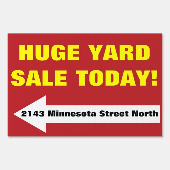 Red Bold Yard Rummage Tag Estate Garage Sale Sign | Zazzle.com