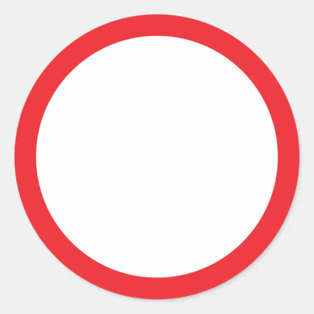 Red border blank classic round sticker | Zazzle