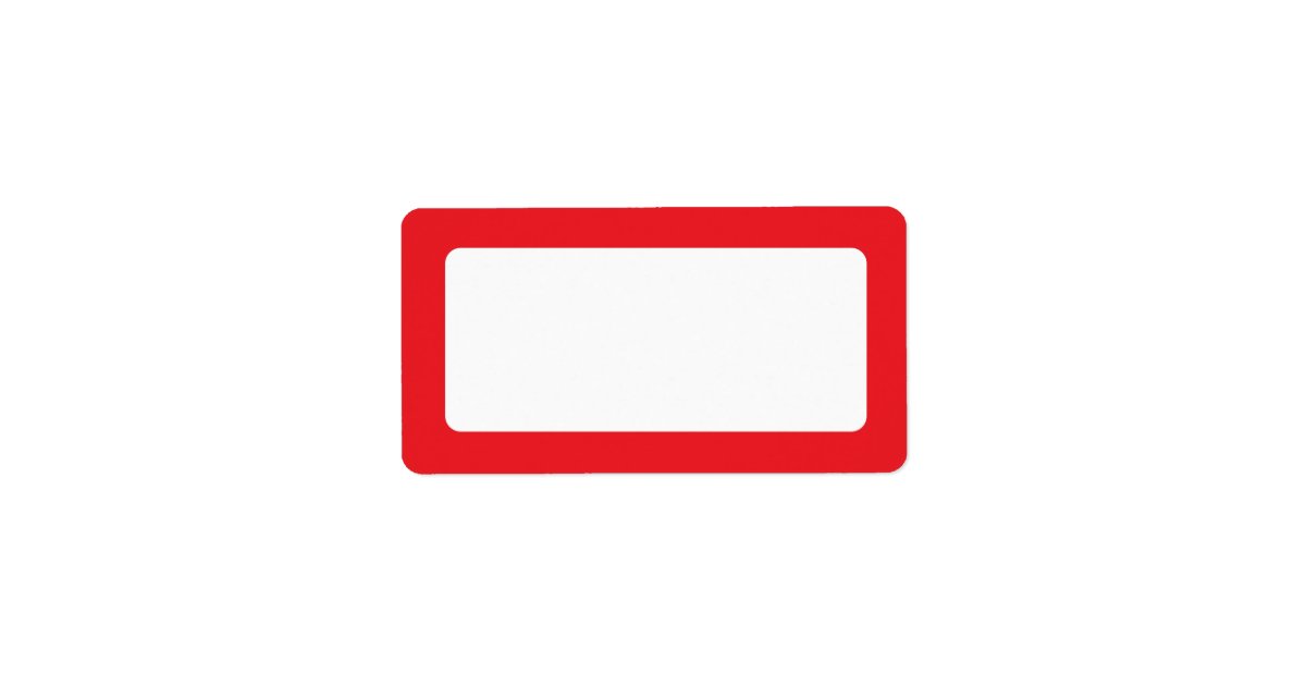Red border blank label | Zazzle